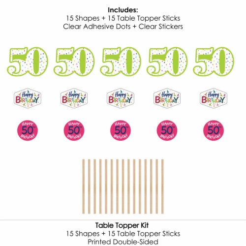 Big Dot Of Happiness 50th Birthday Cheerful Birthday Centerpiece