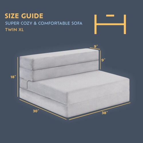 Heyward 4.5 Trifold Mattress Sofa Portable and Foldable Mattress Folds Into Couch Twin XL QFC