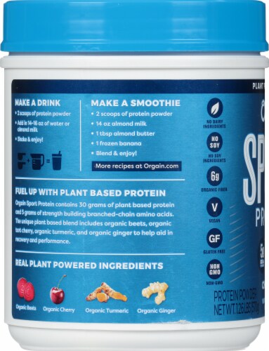 Orgain Chocolate Sport Powdered Plant Protein 2 01 Lbs Frys Food Stores
