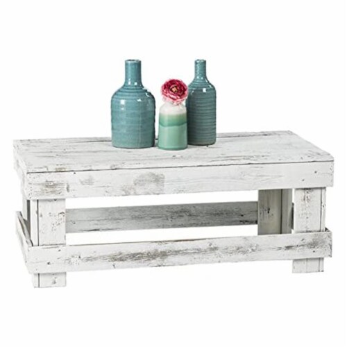 del Hutson Designs Natural Barnwood Rustic Farmhouse End Coffee Table White 1 Piece Kroger