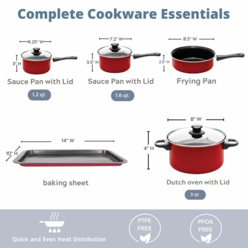 Lexi Home 8-Piece Non-Stick Carbon Steel Cookware Set with Cookie Sheet ... Lexi Home 8-Piece Non-Stick Carbon Steel Cookware Set with Cookie Sheet ...