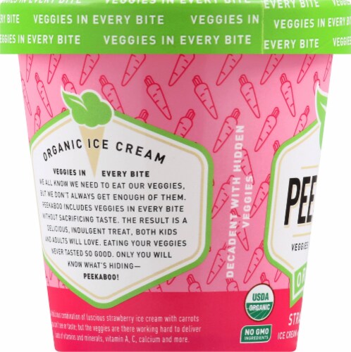 Peekaboo Organic Strawberry With Hidden Carrots Ice Cream 14 Fl Oz