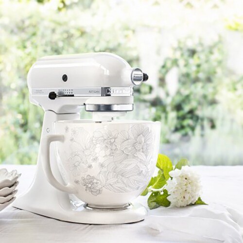 KitchenAid 5 Quart Whispering Floral Ceramic Mixing Bowl for Kitchen Stand Mixer 1 Piece Kroger