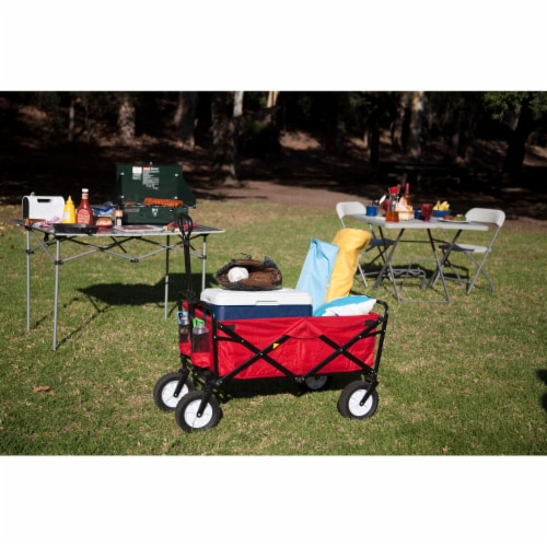 Mac Sports Collapsible Folding Outdoor Utility Wagon - Red Mac Sports Collapsible Folding Outdoor Utility Wagon - Red