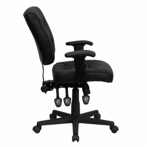 Emma + Oliver Mid-Back Black LeatherSoft Multifunction Ergonomic Task ... Emma + Oliver Mid-Back Black LeatherSoft Multifunction Ergonomic Task ...