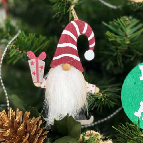 Wrapables Wooden Gnomes Hanging Christmas Tree Ornaments 6pcs Fluffy Beard 6 Pieces Fred Meyer