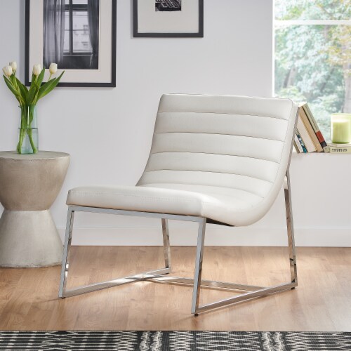 Simplie Fun Parisian White Leather Sofa Chair Contemporary Elegance for Any Room 1 count King Soopers