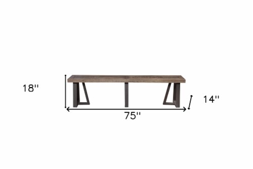Hivvago 75 inch Natural and Black Distressed Solid Wood Dining Bench 75 inch Fry s Food Stores
