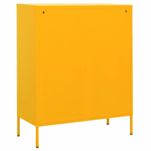 vidaXL Storage Cabinet Mustard Yellow 31.5 x13.8 x40 Steel 1 Fry s Food Stores