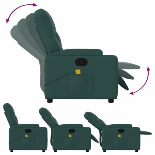 Vidaxl Massage Recliner Chair Dark Green Fabric 291 X341 X368 Frys Food Stores