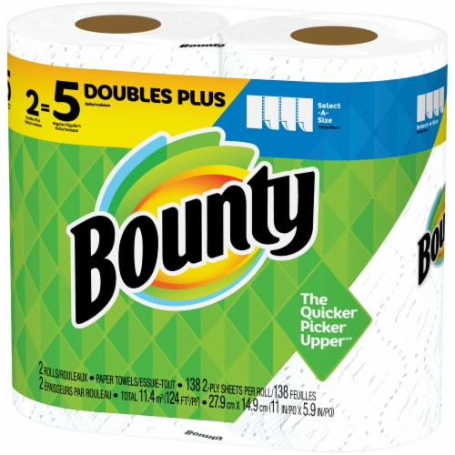 Bounty Select-A-Size Double Plus Rolls Paper Towels, 2 rolls - Kroger Bounty Select-A-Size Double Plus Rolls Paper Towels, 2 rolls - Kroger