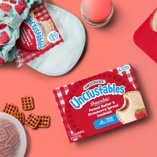 Smucker's Uncrustables Peanut Butter & Strawberry Jam Sandwiches, 4 ct ... Smucker's Uncrustables Peanut Butter & Strawberry Jam Sandwiches, 4 ct ...