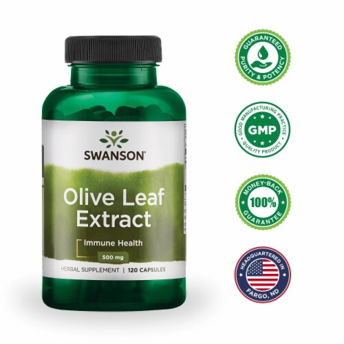 Swanson Olive Leaf Extract Capsules With 20 Oleuropein 120 Capsules