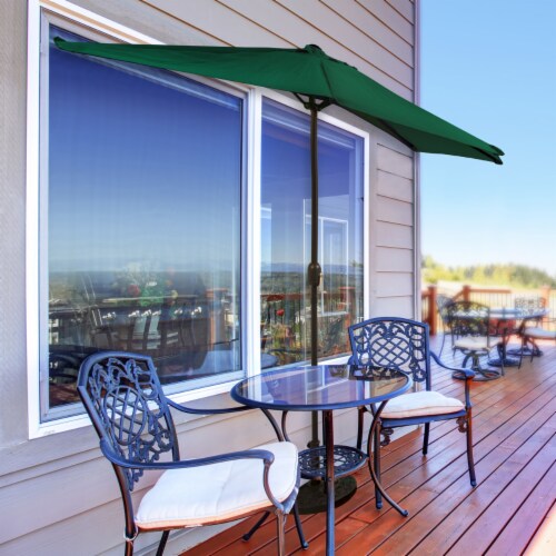 Pure Garden Half Round Patio Umbrella With Easy Crank Small Space Outdoor Shade Umbrella Hun 1 unit Pay Less Super Markets