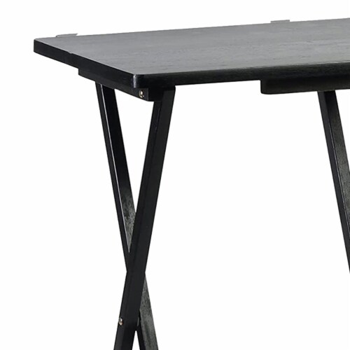 Pj Wood Folding Portable Tv Snack Tray Table Wcompact Storage Rack Set Of 7 2 Piece Kroger