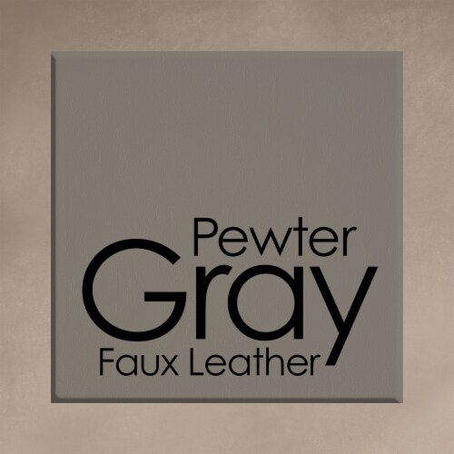 Folding Storage Bench Ottoman Faux Gray Leather Foam Padded Lid