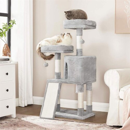Feandrea 45in Plush Perches Cat Tree Tower Condo W Scratching Posts