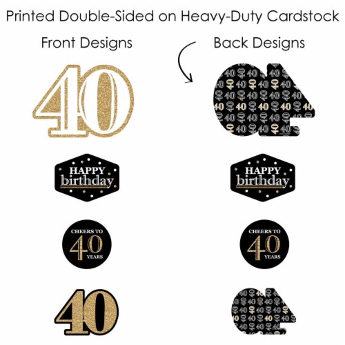 Big Dot Of Happiness Adult 40th Birthday Gold Centerpiece Showstopper