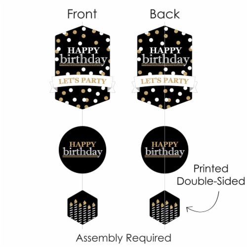 Big Dot Of Happiness Adult Happy Birthday Gold Birthday Party Hanging