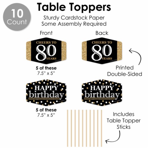 Big Dot Of Happiness Adult 80th Birthday Gold Supplies Kit Decor