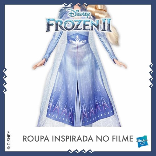 Disney Frozen 2 Elsa Fashion Doll Blonde Braid Ice Princess Blue Dress