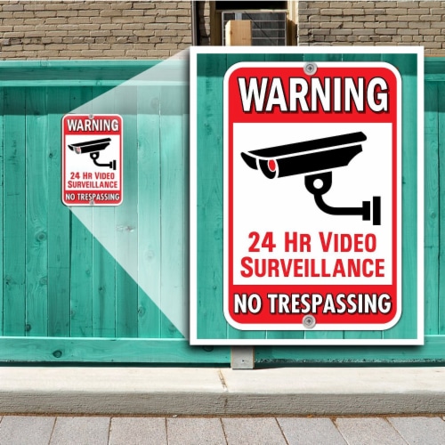 Signs Authority 24 H Video Rectangle Surveillance Warning Sign 10x15