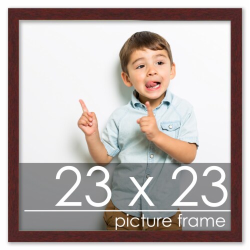 23x23 Mahogany Picture Square Frame UV Acrylic Foam Board Backing Hanging Hardware 23x23 Frame Food 4 Less