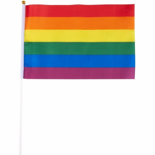 Mini Rainbow Flags Gay Pride Handheld Stick Flags 15 75 In 12 Pack