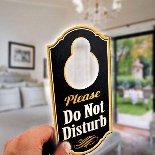 Bigtime Signs 5 Pack Gold Please Do Not Disturb Door Hanger Sign 8x4