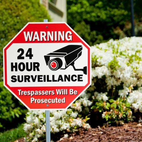 Signs Authority 24 H Video Surveillance Octagon Sign No Trespassing