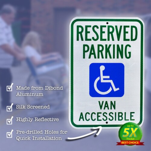 Signs Authority Reserved Parking Sign 18 x12 - Aluminum Handicap & Van ... Signs Authority Reserved Parking Sign 18 x12 - Aluminum Handicap & Van ...