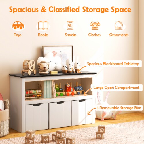 Slickblue Kids Toy Storage Organizer with Blackboard Top 3 Drawer 1 Unit Fry s Food Stores