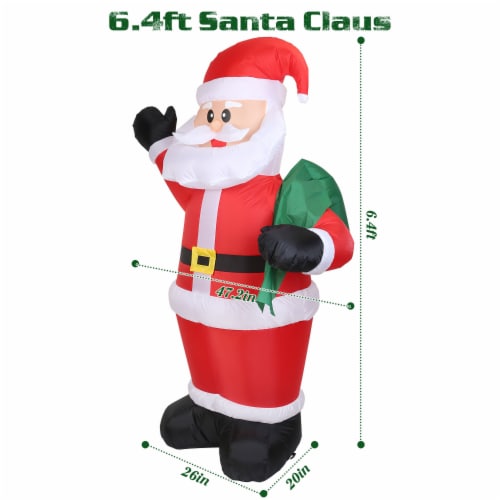 6 4ft Inflatable Christmas Giant Santa Claus Blow Up Light Ipx4