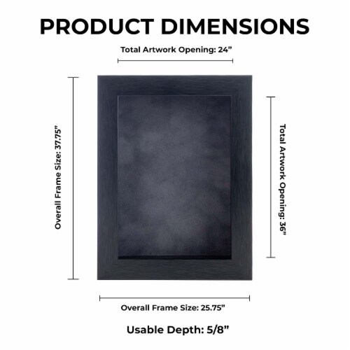 24x36 Shadow Box Frame Charcoal Gray Wood, 3/4 Depth, Dark Grey Suede ... 24x36 Shadow Box Frame Charcoal Gray Wood, 3/4 Depth, Dark Grey Suede ...