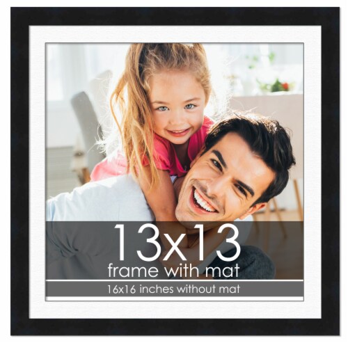 13x13 Black Frame With 16x16 White Photo Mat Solid Wood Frame UV Acrylic Front Black Frame White Mat Fry s Food Stores