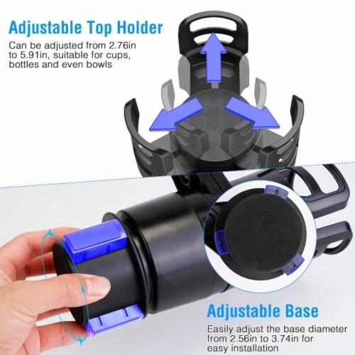 4 In 1 Car Cup Holder Expander Adapter Multifunctional Water Cup Mount Stand 360 Rotating D 1 unit City Market