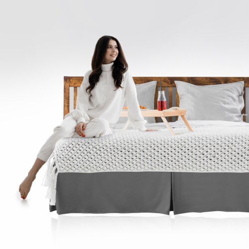 Lux Decor Collection Microfiber Pleated Bed Skirt 16 Tailored Drop