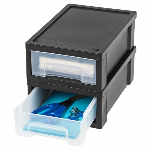 Iris Plastic Clear Front Desktop Stacking Drawers W Rubber Feet 6