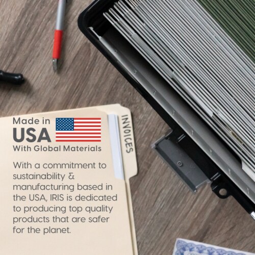 Iris Usa Portable Letter Size File Box With Organizer Lid And Handle For