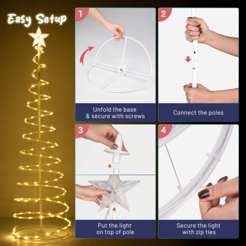 Yescom Twinkle 6Ft Spiral Christmas Tree Light 182 LEDs 8 Model Outdoor Patio Yard Holiday 1 Mariano s