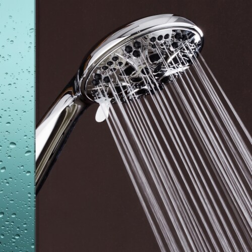 Aquadance High Pressure 6 Setting 5 Inch Chrome Face Hand Held Shower Head With Hose 1 Unit
