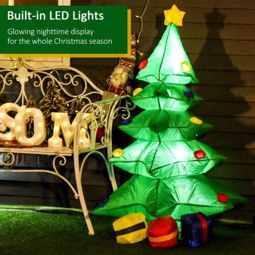 4ft Inflatable Christmas Tree W 3 Wrapped Presents Holiday Yard