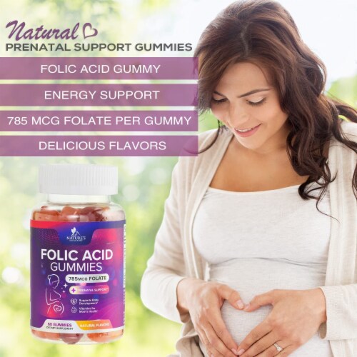 Folic Acid Gummies For Women 785 Mcg Essential Prenatal Vitamin For