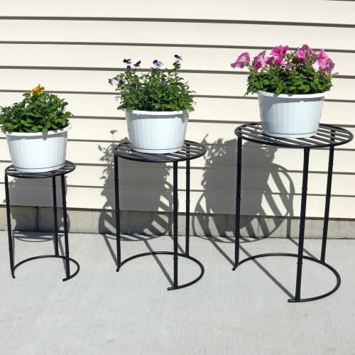 Sunnydaze Set of 3 Modern Indoor Outdoor Nesting Plant Stands ... Sunnydaze Set of 3 Modern Indoor Outdoor Nesting Plant Stands ...