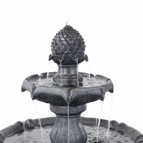 Sunnydaze Pineapple Outdoor 2-Tier Solar Fountain with Battery - Black ... Sunnydaze Pineapple Outdoor 2-Tier Solar Fountain with Battery - Black ...
