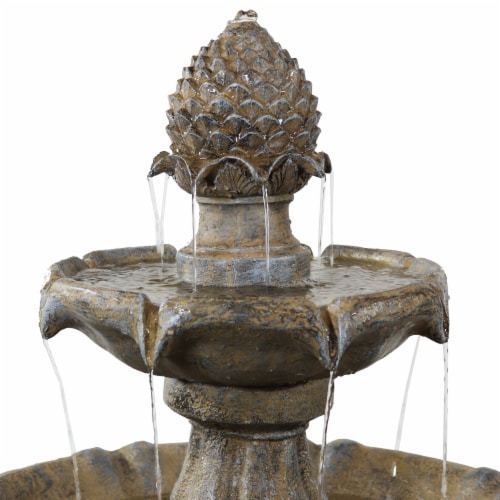 Sunnydaze Pineapple Outdoor 2-Tier Solar Fountain with Battery - Earth ... Sunnydaze Pineapple Outdoor 2-Tier Solar Fountain with Battery - Earth ...