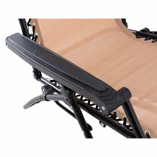 Sunjoy Modern Zero Gravity Steel Foldable Outdoor Lounge Patio Chair Beige 1 Piece Harris Teeter