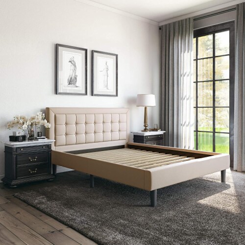 Classic Brands Mornington Upholstery Platform Headboard Bed Frame King Linen 1 Piece King Soopers