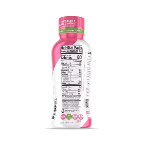 Super Coffee® Strawberry Glazed Donut Plant Based Energy Drink 12 Oz