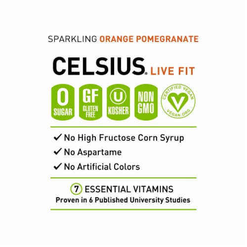Celsius® Live Fit Sparkling Energy Drink Orange Pomegranate, 12 pk / 12 ... Celsius® Live Fit Sparkling Energy Drink Orange Pomegranate, 12 pk / 12 ...